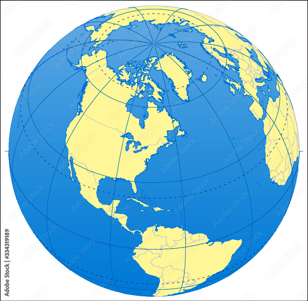 Orthographic Projection World Map