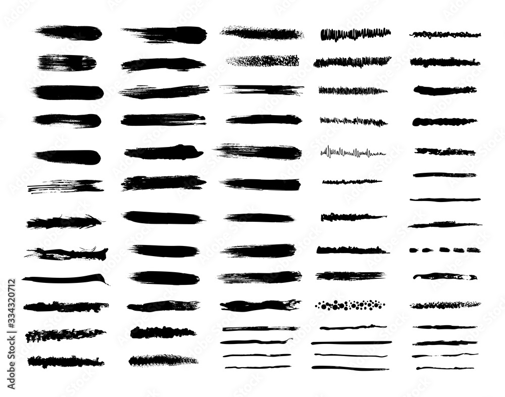 Vector set of textured and grunge brushes for your design. Collection ...