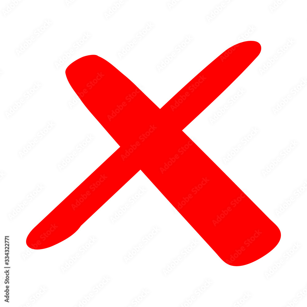 Check mark icon . red cross flat simbol x. delete icon vector ... Check mark icon . red cross flat simbol x. delete icon vector ...