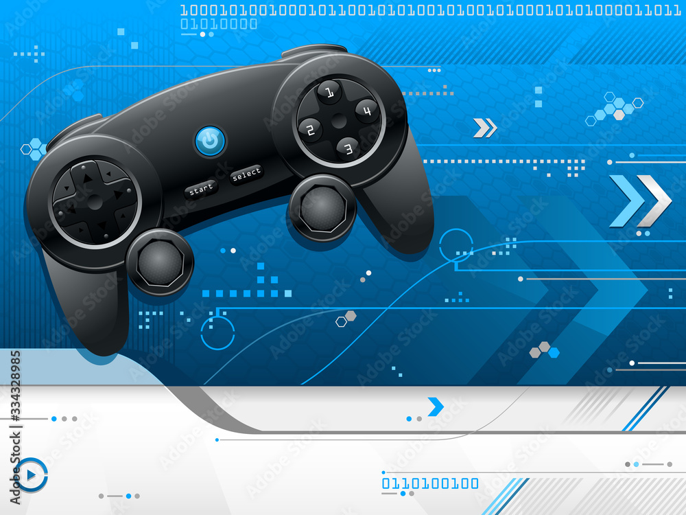 Vector design of a black modern gaming controller with dual joysticks ...