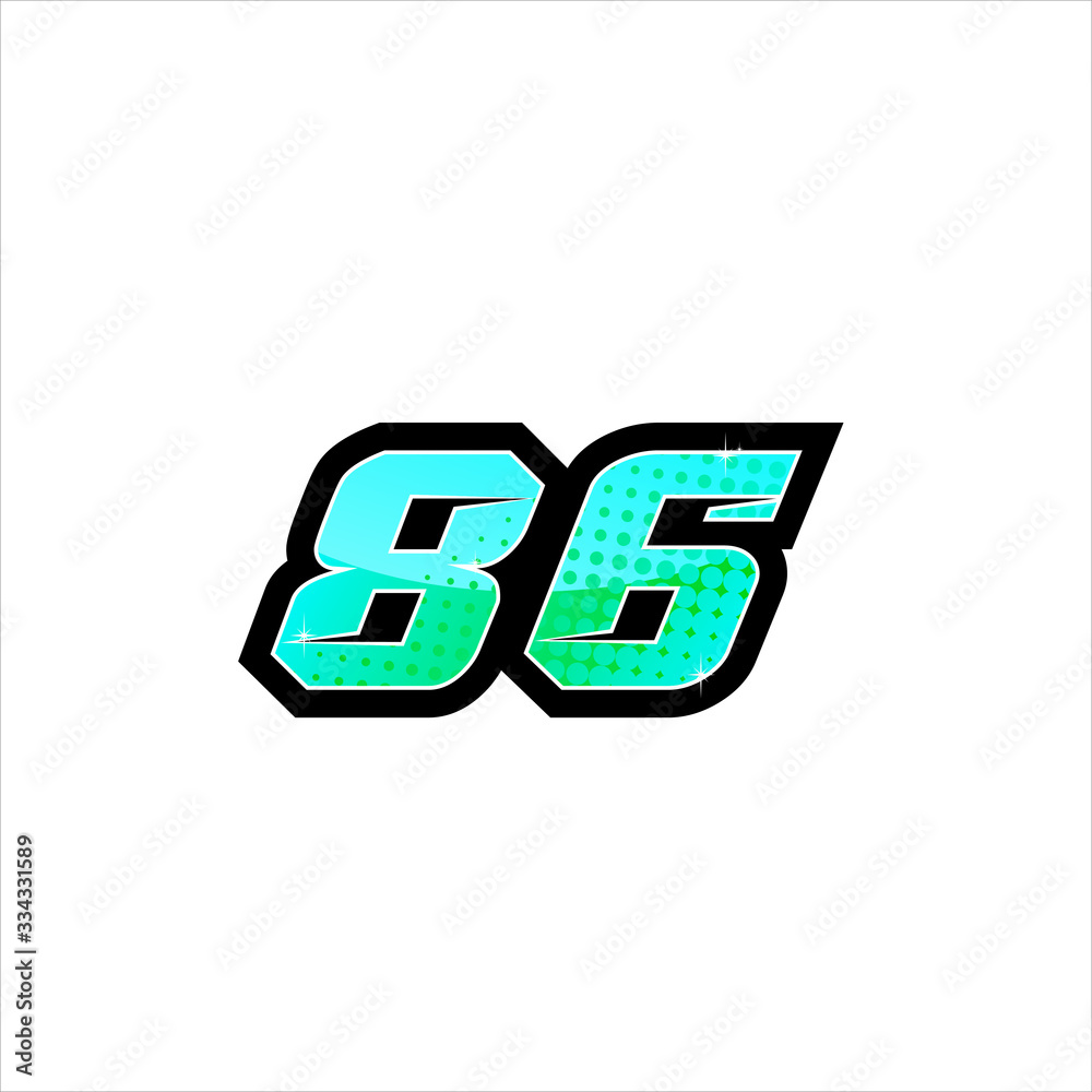 Vector Racing number 86, start racing number, sport race number with ...