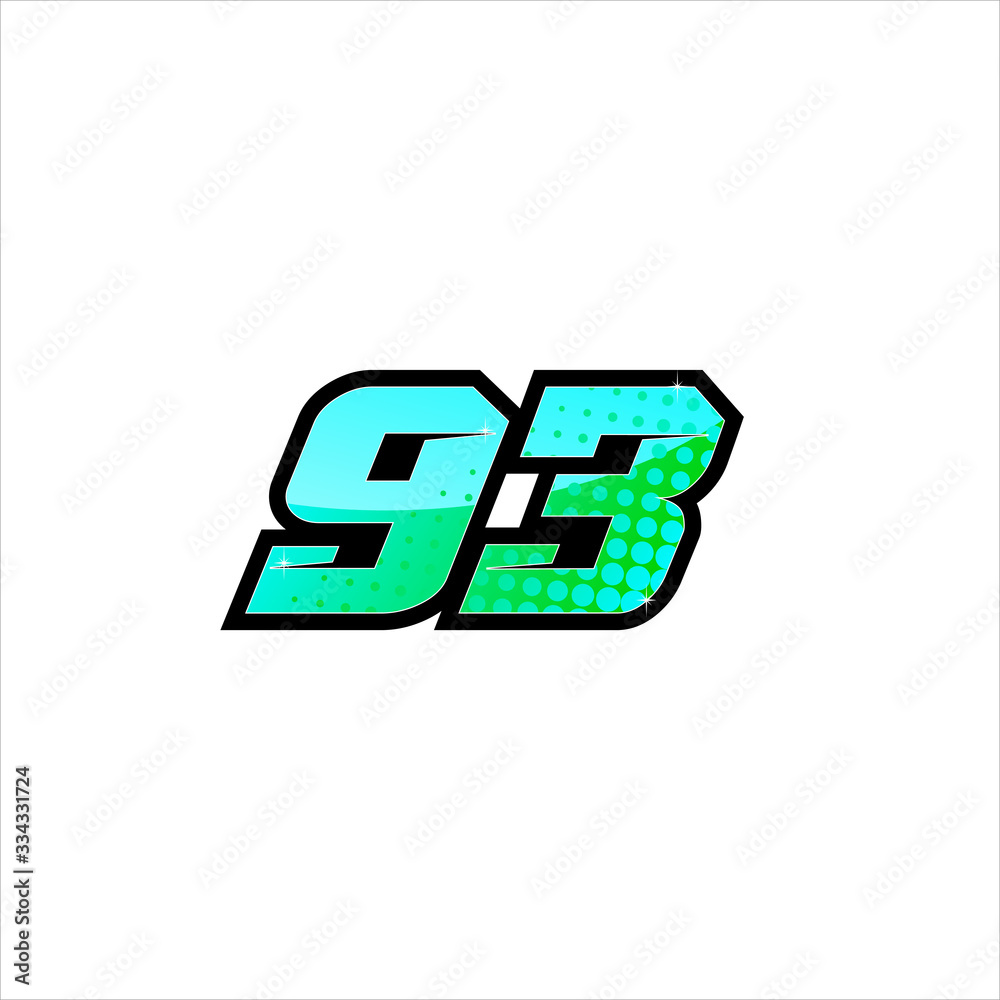Vector Racing number 93, start racing number, sport race number with ...