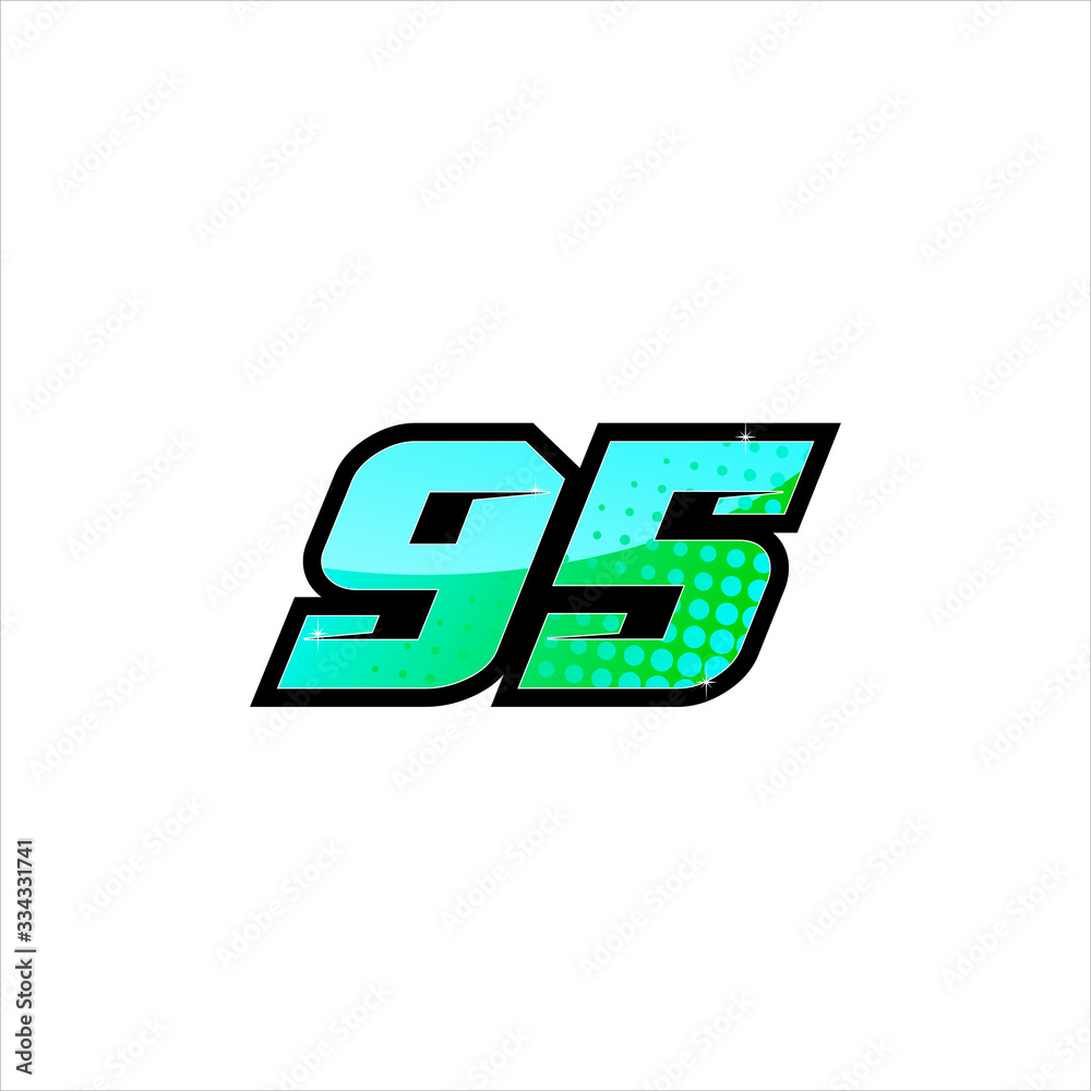 Vector Racing number 95, start racing number, sport race number with ...