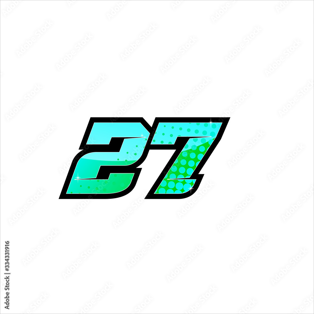 Vector Racing number 27, start racing number, sport race number with ...