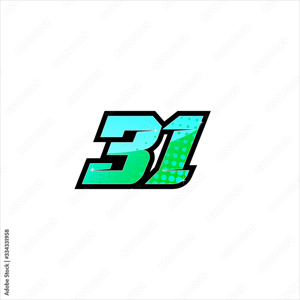 Vector Racing number 31, start racing number, sport race number with ...