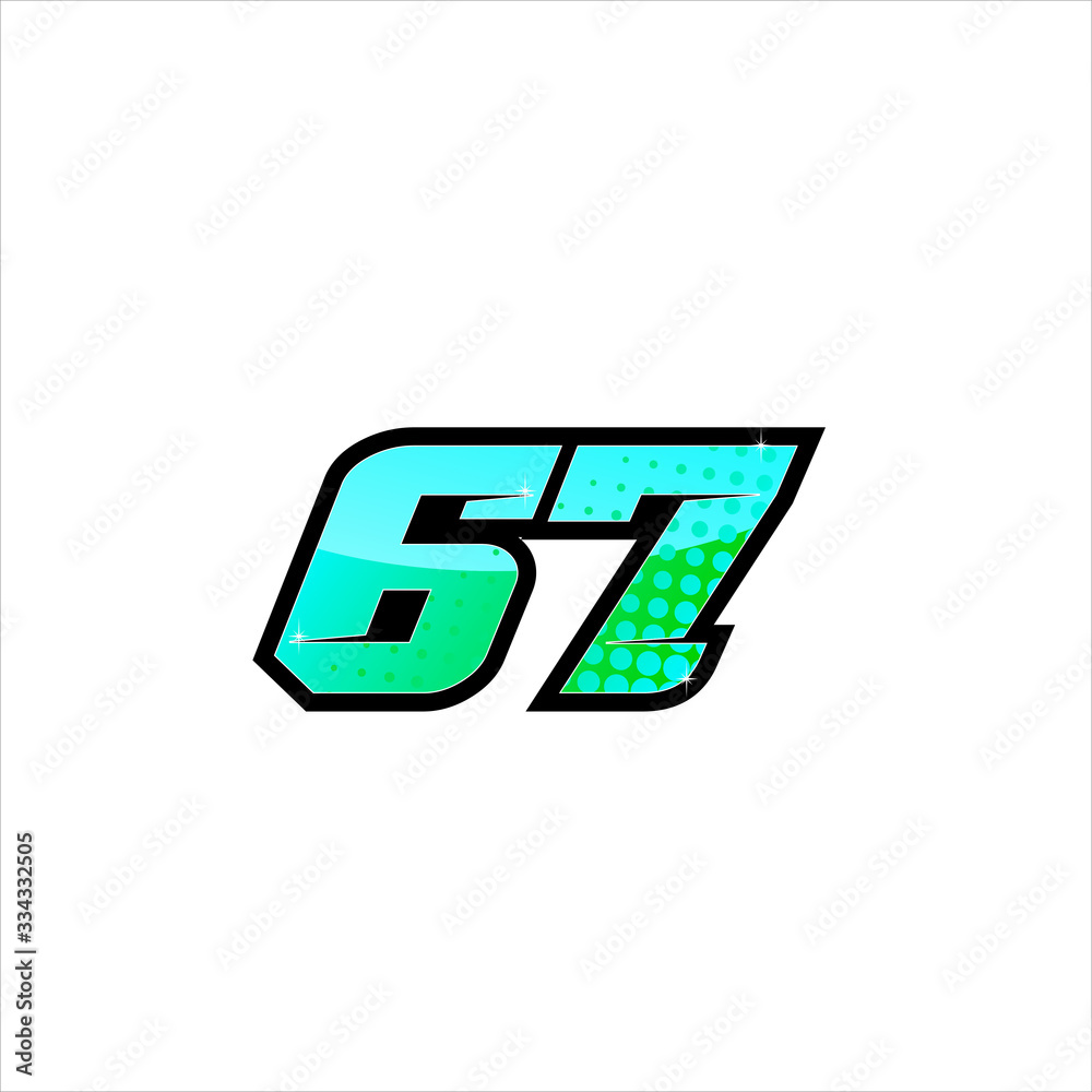 Vector Racing number 67, start racing number, sport race number with ...