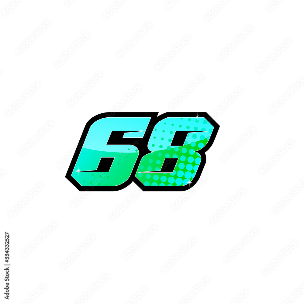 Vector Racing number 68, start racing number, sport race number with ...