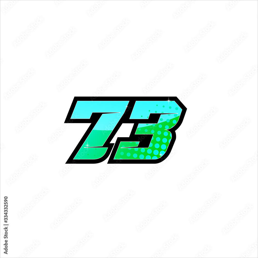 Vector Racing number 73, start racing number, sport race number with ...