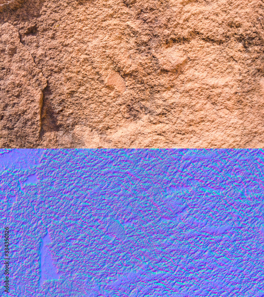 Normal Map stone wall background for 3D programs Stock Illustration ...
