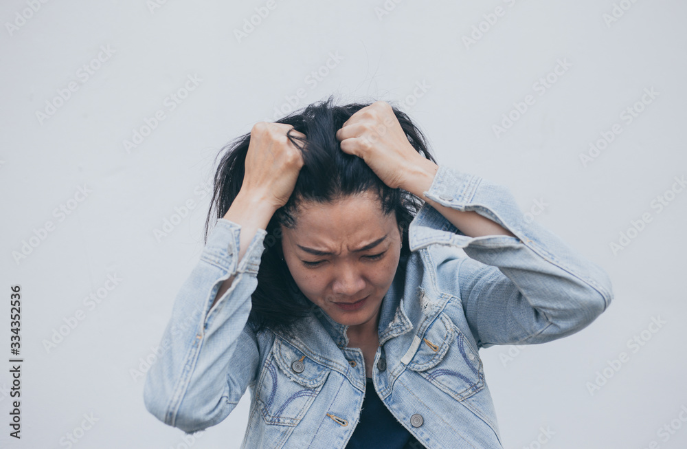 sad woman.depressed emotion panic attacks alone young people fear ...