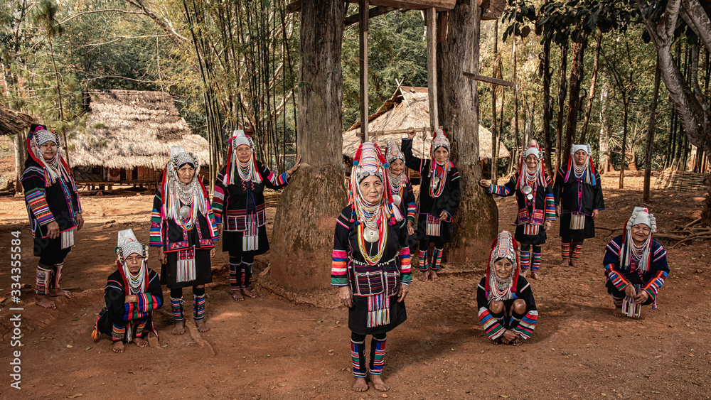 Akha tribe Villages, Chiang Rai Province, North Thailand.. Stock Photo ...