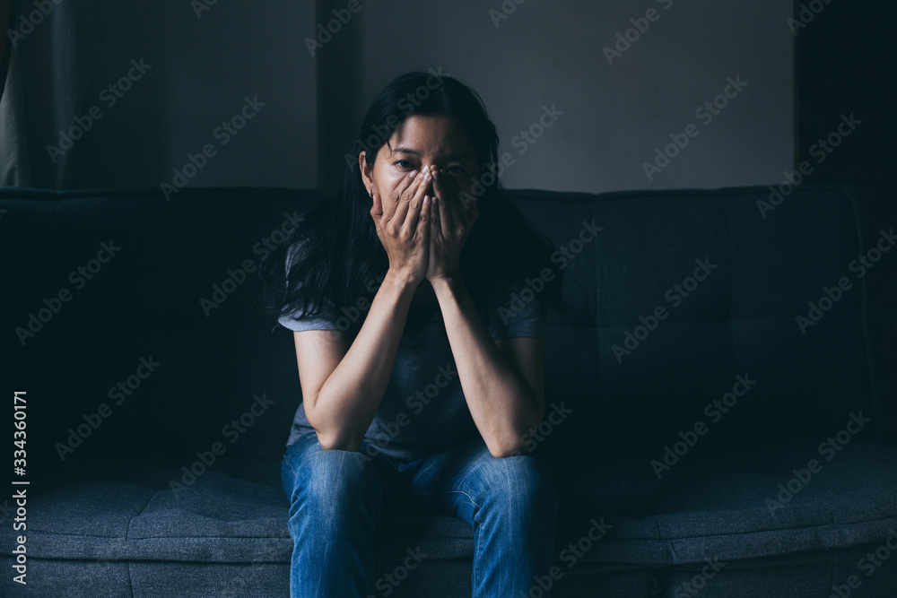 sad woman.depressed emotion panic attacks alone young people fear ...