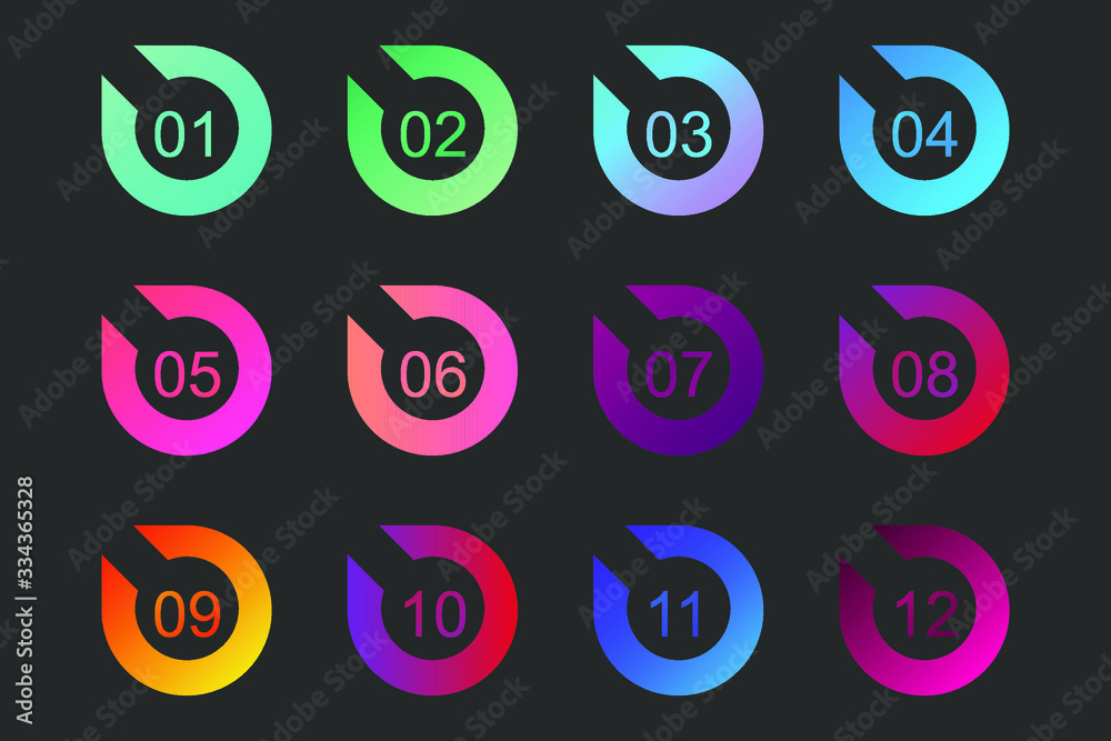 Super set arrow bullet point triangle flags on white background ...