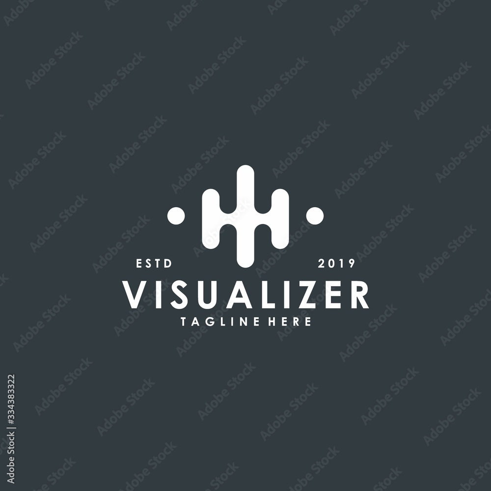Minimalist visualizer logo design inspiration Stock Vector | Adobe Stock