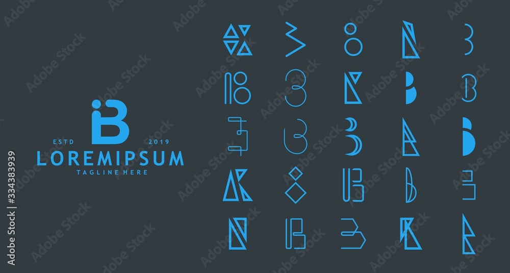 Minimalist letter B logo collection Stock Vector | Adobe Stock