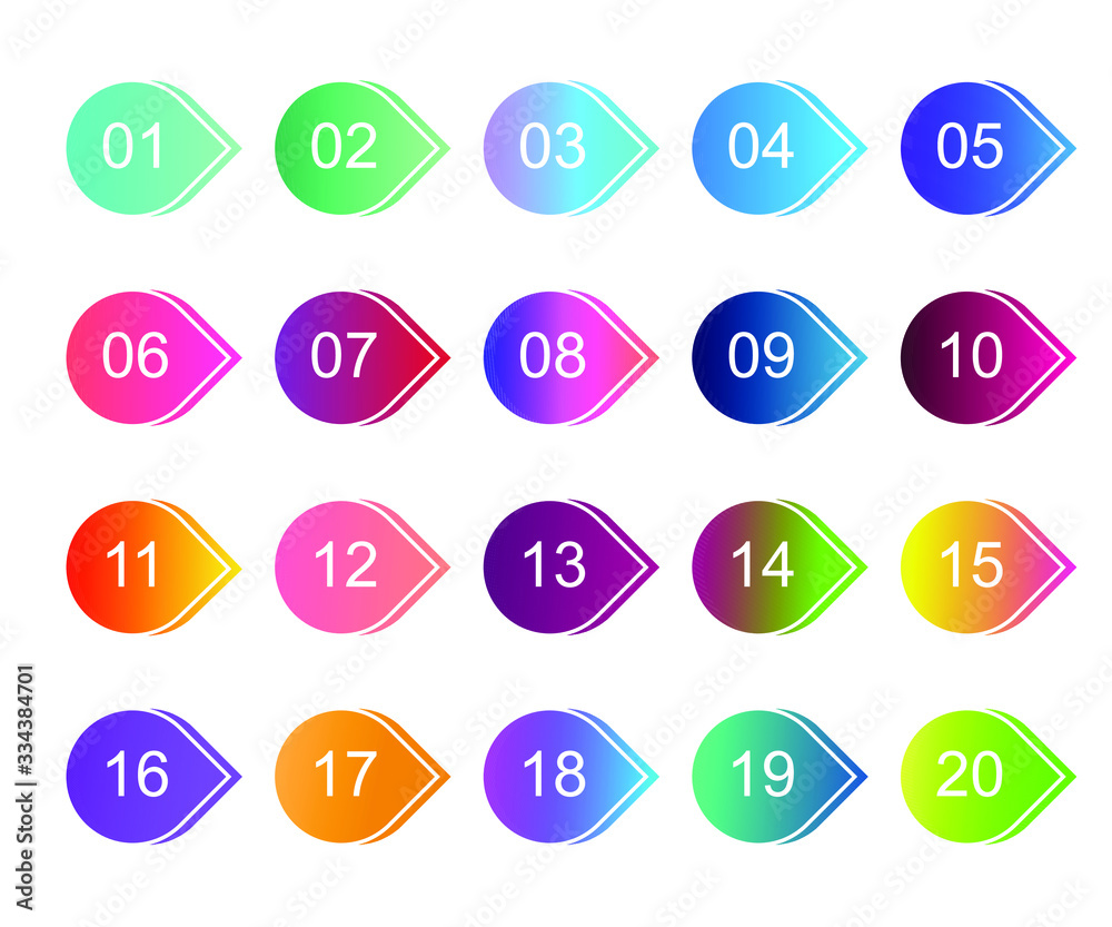 Super set arrow bullet point triangle flags on white background ...