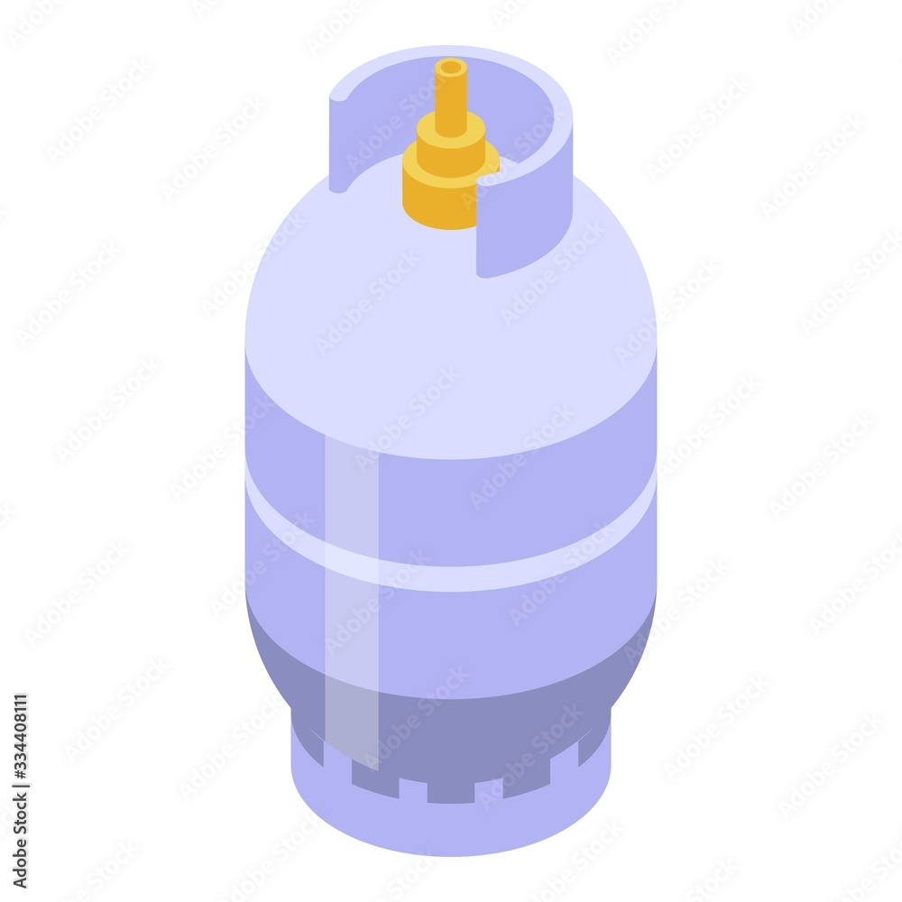 Butane gas cylinder icon. Isometric of butane gas cylinder vector icon ...
