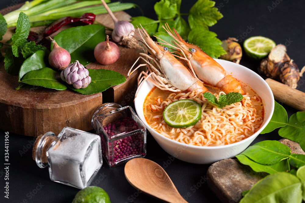 Instant Noodles Shrimp Tom Yum Flavor with ingradiant is the most ...