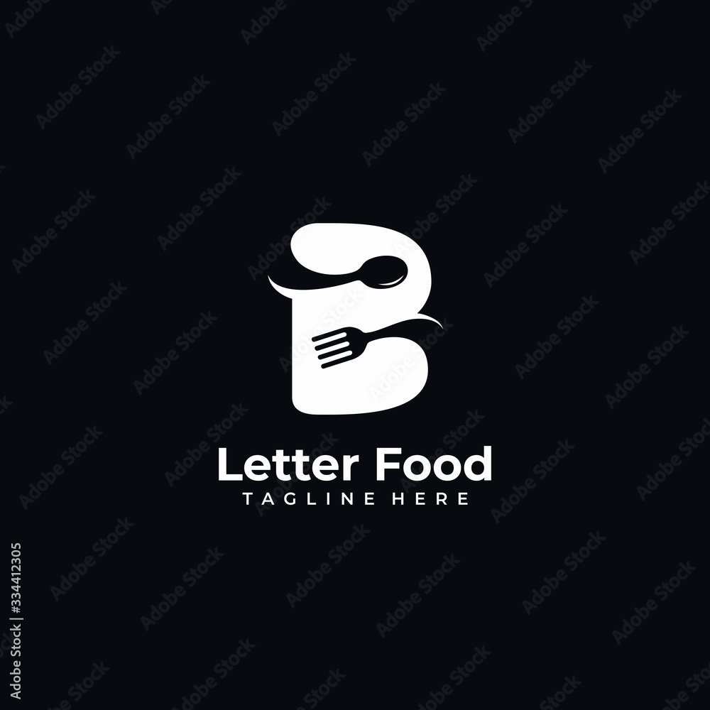 Letter B Food Logo Vector Icon Stock Vector | Adobe Stock