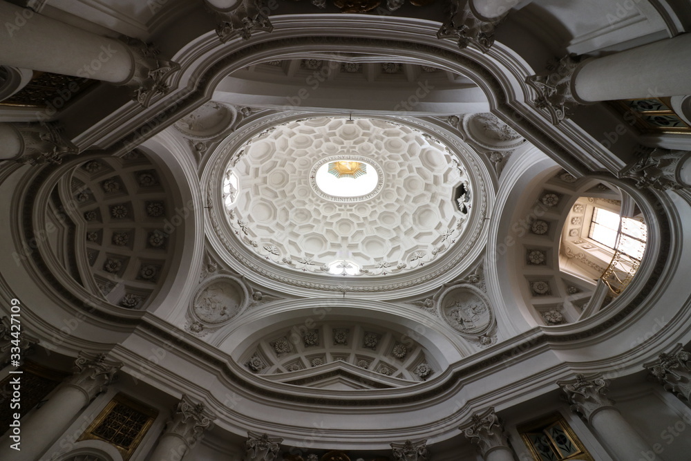 Dome of the baroque church of San Carlino at the four fountains ...
