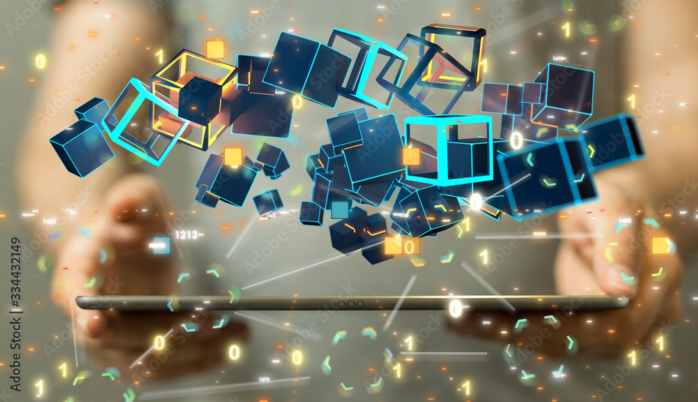 code data concept in hand digital 3d Stock Photo | Adobe Stock