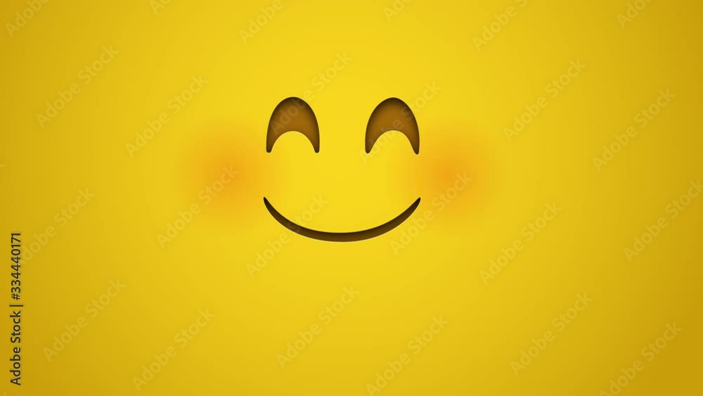 Animated colorful looping smilling face blushing emoji background for ...