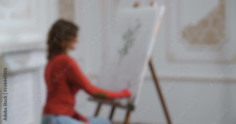 Vídeo do Stock: Art therapy for fire survivor. Blurred unfocused shot ...