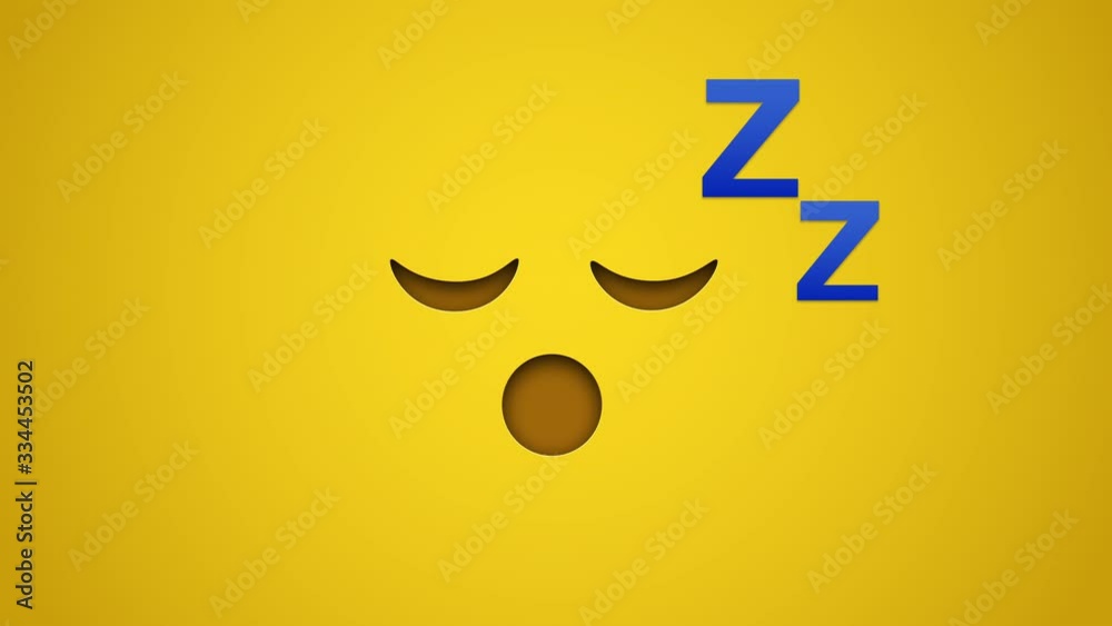 Animated colorful looping sleeping face emoji background for apps or ad ...