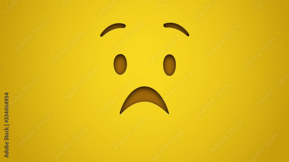 Animated colorful looping worried face emoji background for apps or ad ...