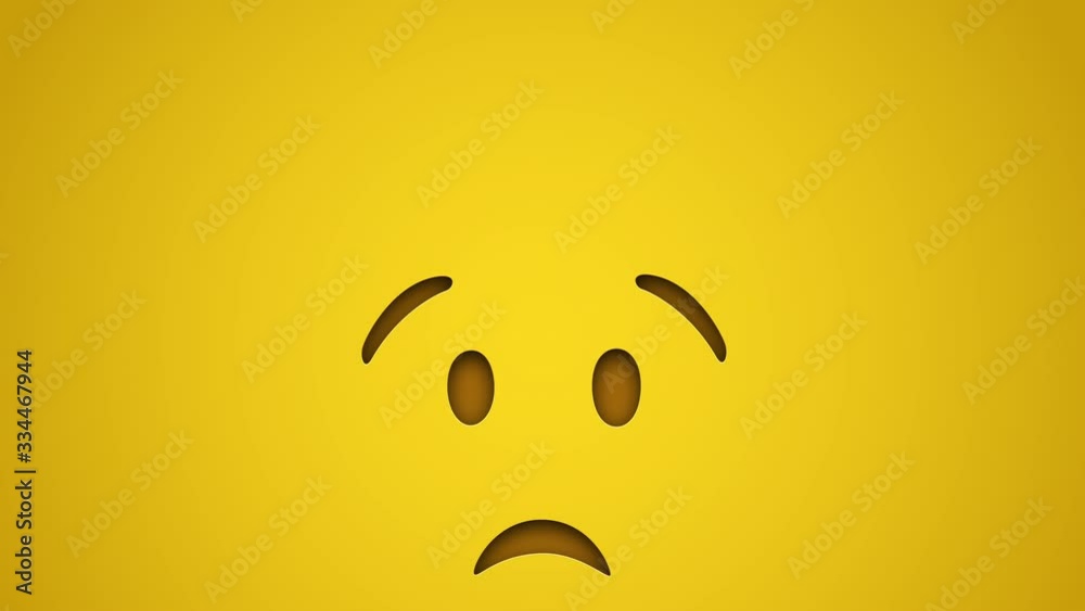 Animated colorful looping crying face emoji background for apps or ad ...