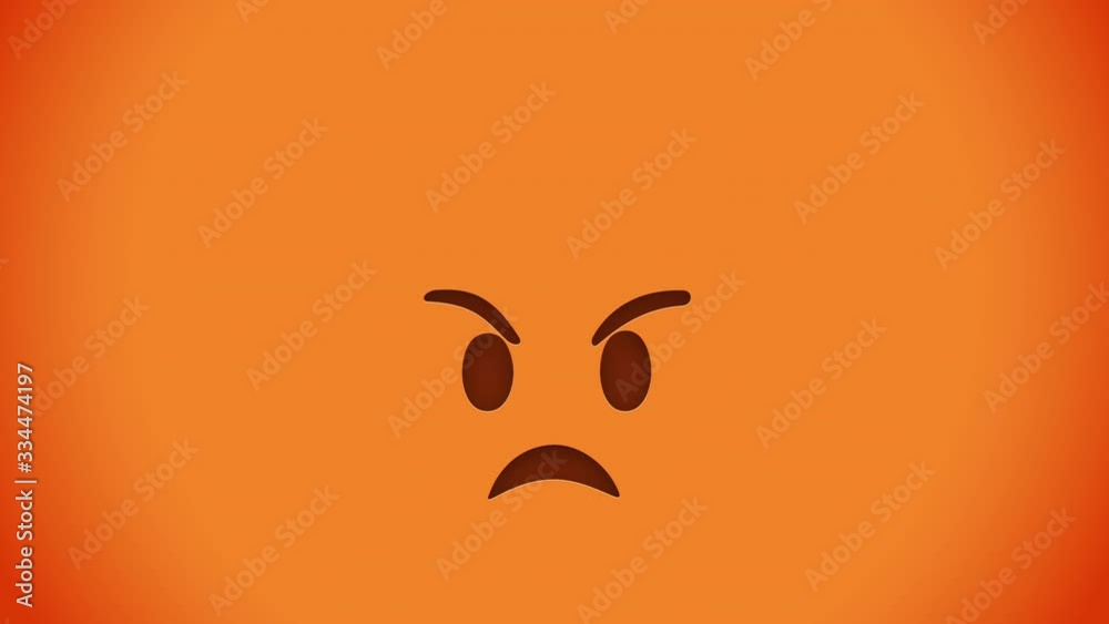 Animated colorful looping angry face emoji background for apps or ad ...