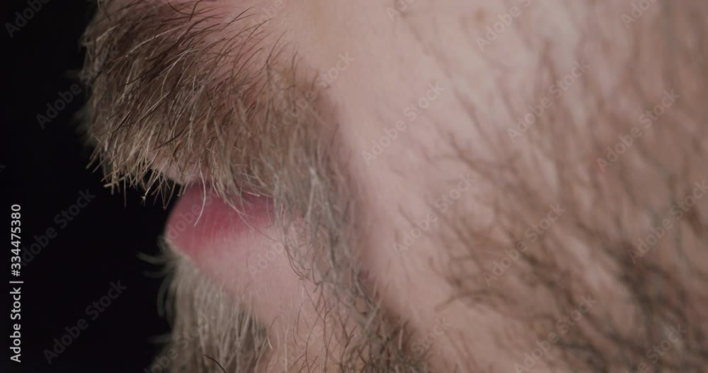 Face touch - coronavirus concept. Man touching his mouth, increase risk ...