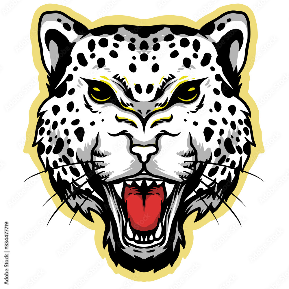 leopard head vector logo mascot design Stock Illustration | Adobe Stock