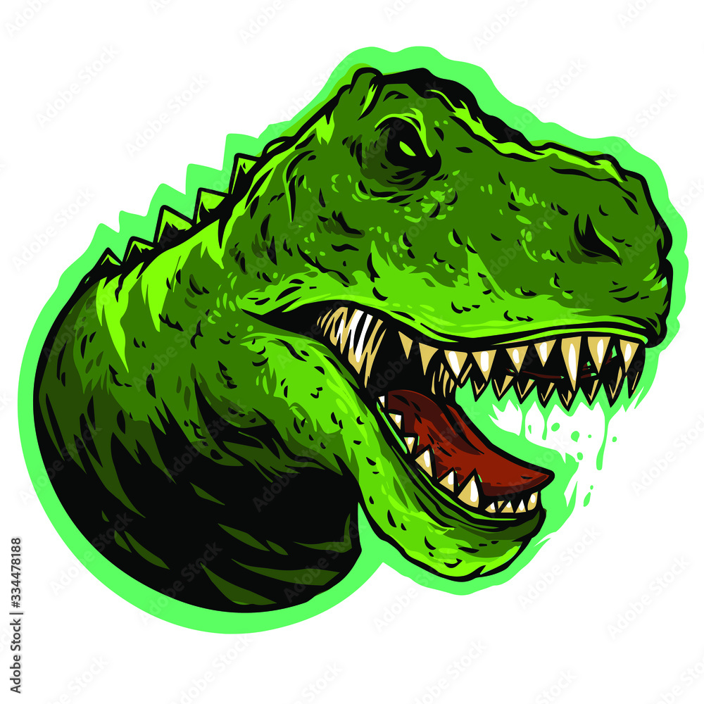 t rex head vector logo mascot design Stock Vector | Adobe Stock