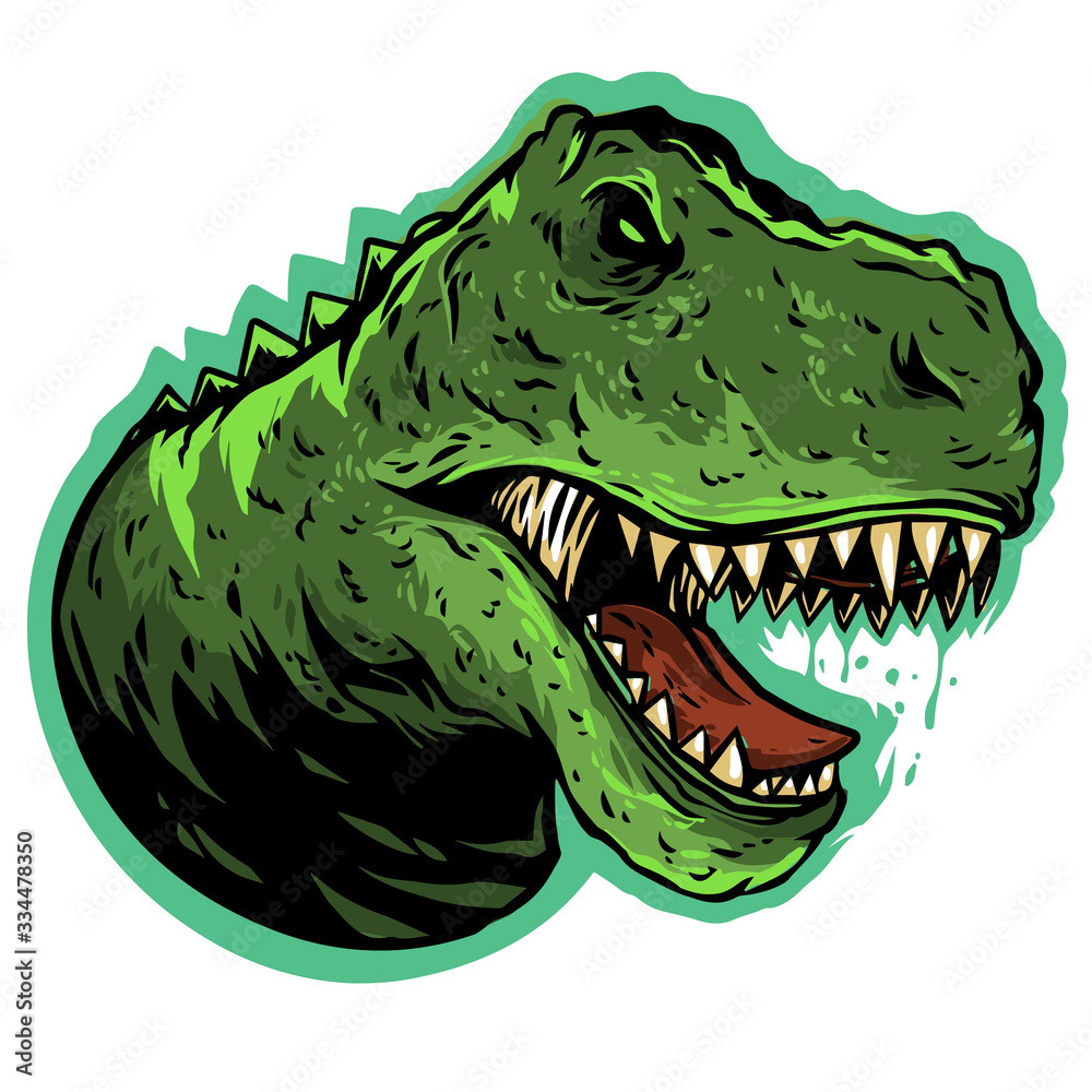 t rex head vector logo mascot design Stock Illustration | Adobe Stock