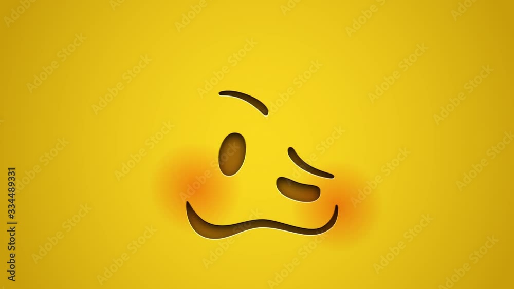 Animated colorful looping woozy face emoji background for apps or ad ...