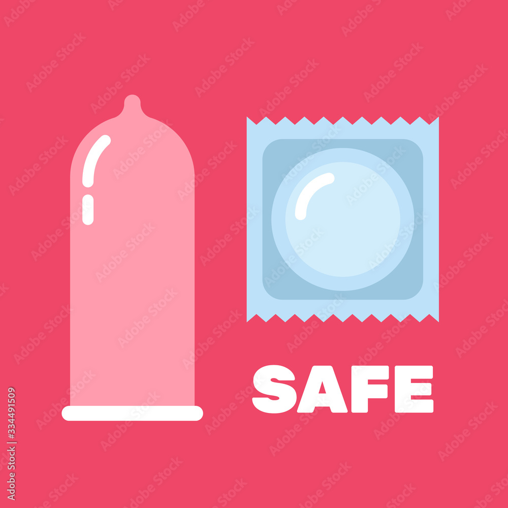 Latex Condom With Package Safe Sex Condom Icons Vector Stock Vector