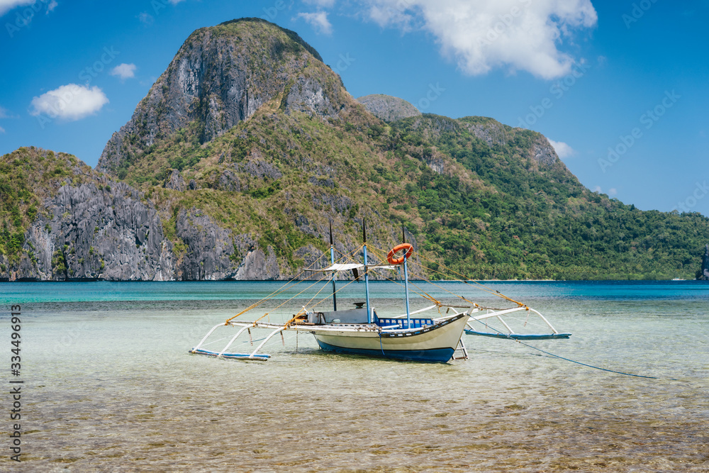 Fotka „Palawan island, Philippines. Low angle view of traditional ...