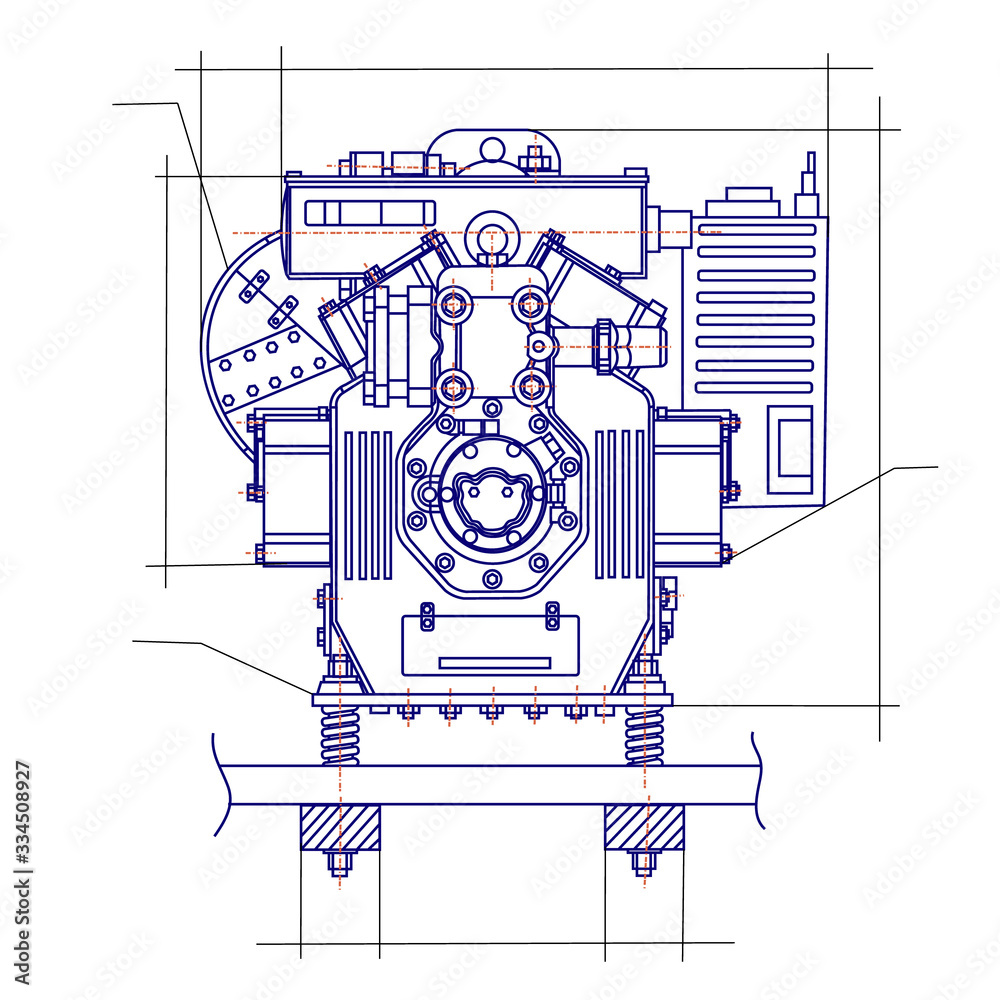 free drawing of the refrigerator unit. chiller unit. Stock Vector ...