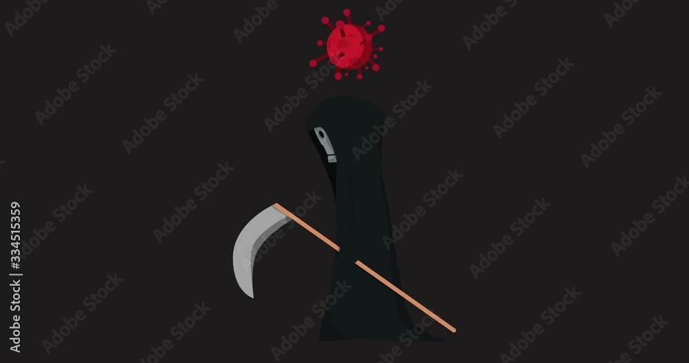 Grim reaper and his covid 19. Grim reaper infected the corona virus ...