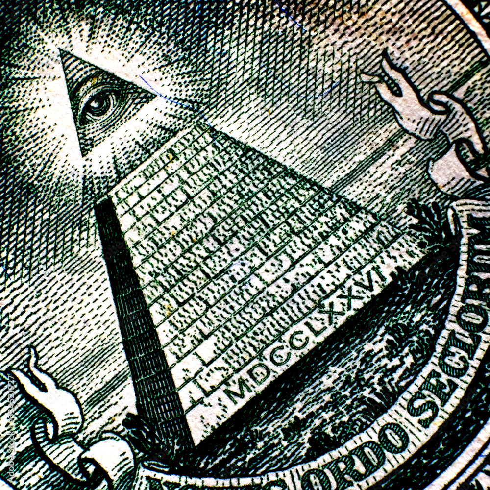 All Seeing Eye on Back of Dollar Bill American Money Stock Photo ...