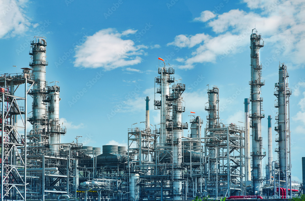 Oil and gas industrial, Oil refinery plant from industry, Refinery Oil ...