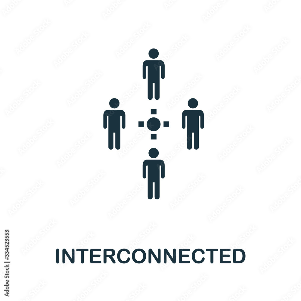 Interconnected icon. Simple element from digital healthcare collection ...