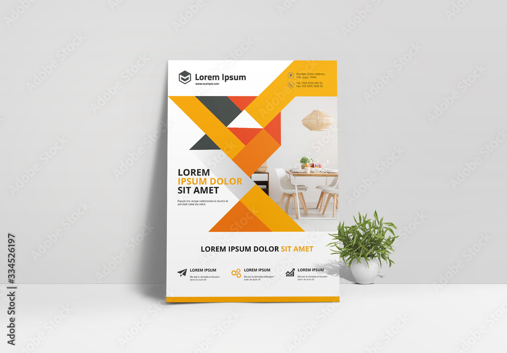 Clean Business Flyer Layout Stock Template | Adobe Stock