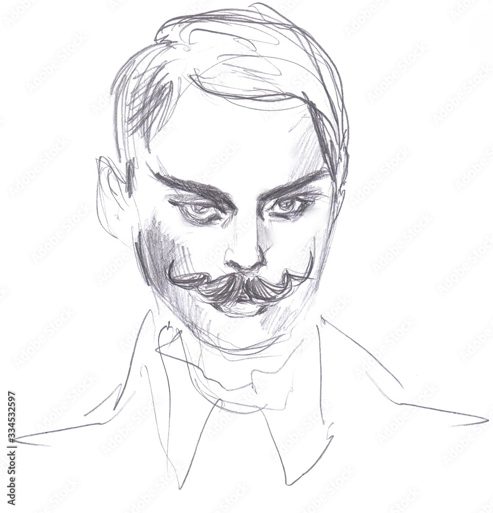 Pencil Mustache Drawing