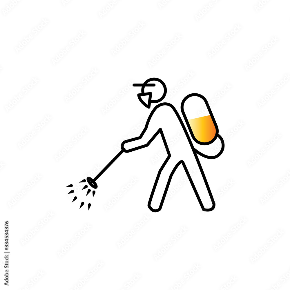 spraying a virus is a simple vector icon for a simple design Stock ...