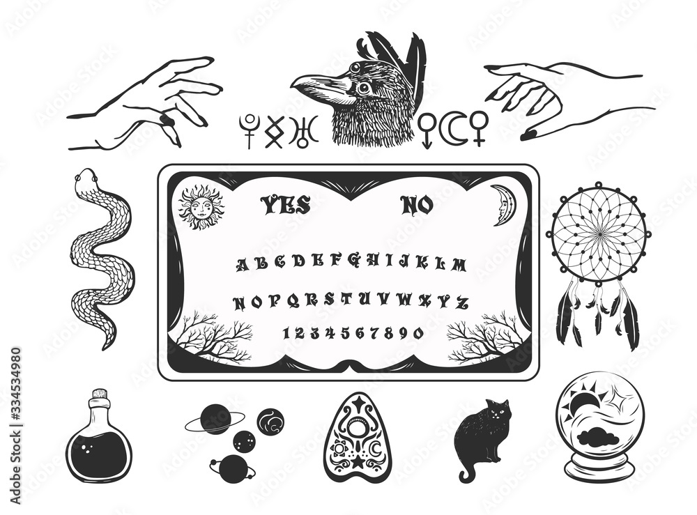 Occult symbols element collection. Elements for pagan, magic, halloween ...