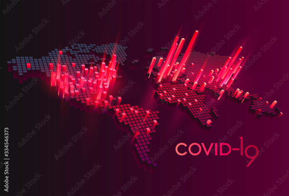 Map of coronavirus pandemic (Covid-19). Vector infographic Stock Vector ...