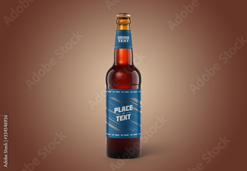 Classic Front View Beer Bottle Mockup Stock Template | Adobe Stock