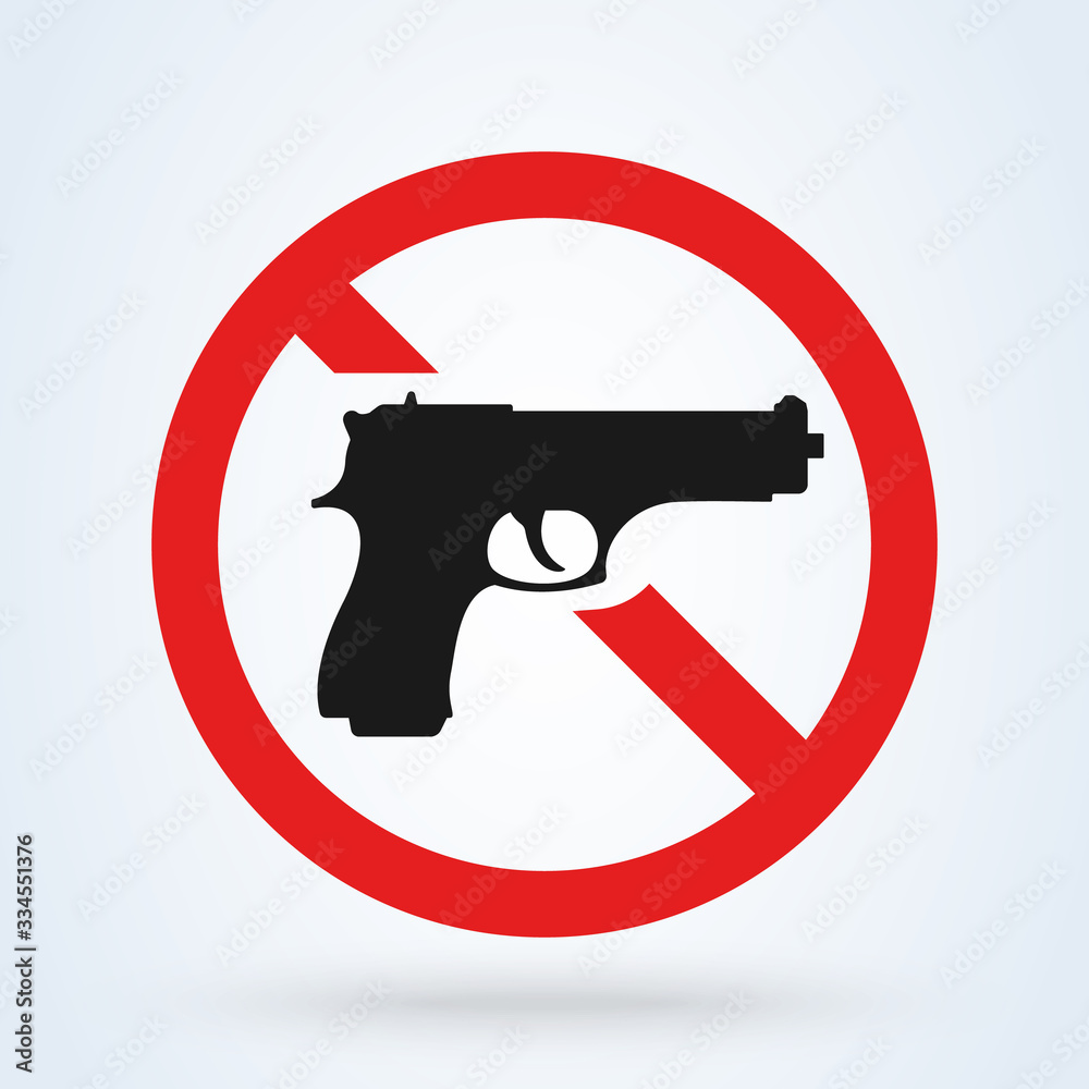 Prohibition sign for gun. No firearms symbol. Vector illustration Stock ...